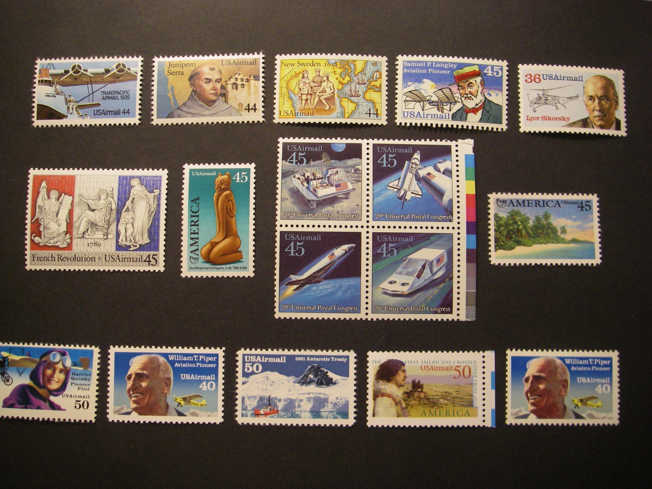 Scott C115 - C132, MNH Airmail Mini-collection of singles, Beautiful ...