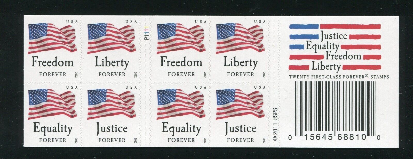 4641 - 4644 Justice, Equality, Liberty Booklet of 20 Forever Stamps MNH ...