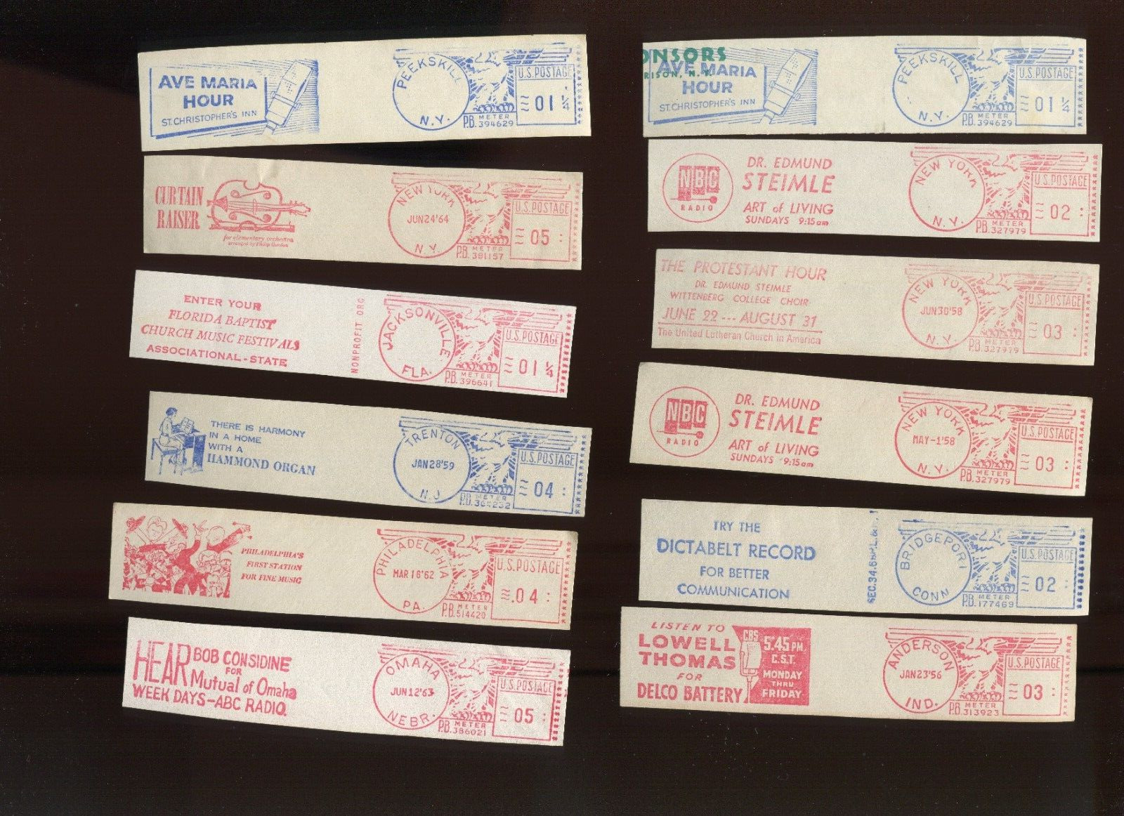 28 Vintage Meter Mail CUT Squares *All Music and Radio* Topics (LV 1099 ...