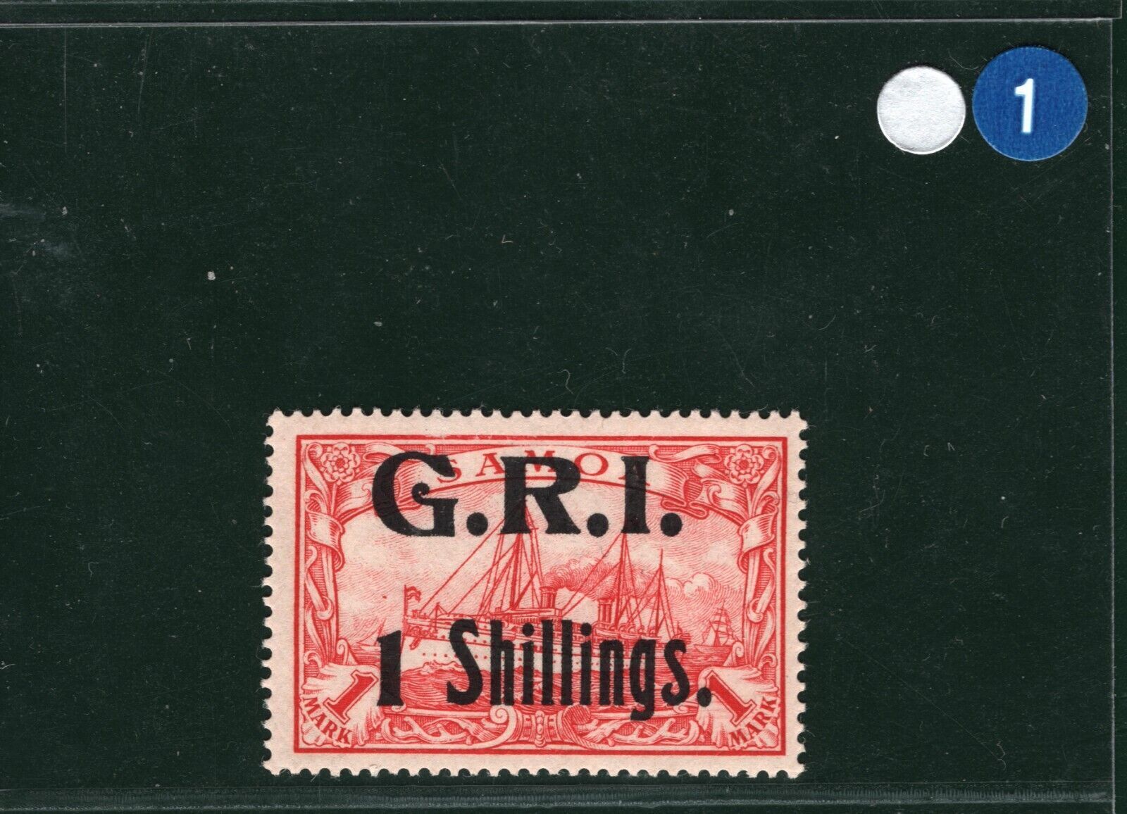 SAMOA *GRI* OCCUPATION WW1 SG.110 1 Shillings Mint Cat £3,250 ...