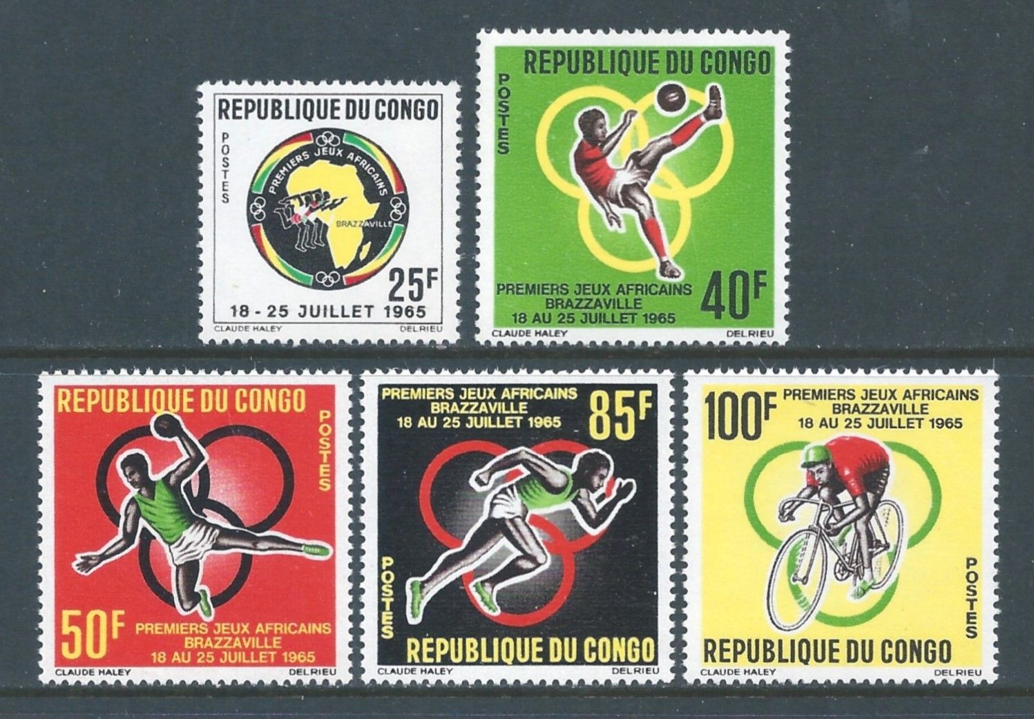 Congo P.R. #129-33 NH 1st African Games Brazzaville | Africa - Congo ...