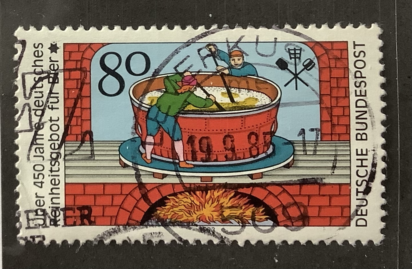 Germany 1983 Scott 1396 used - 80pf, Beer Pureness law, 450th anniv ...