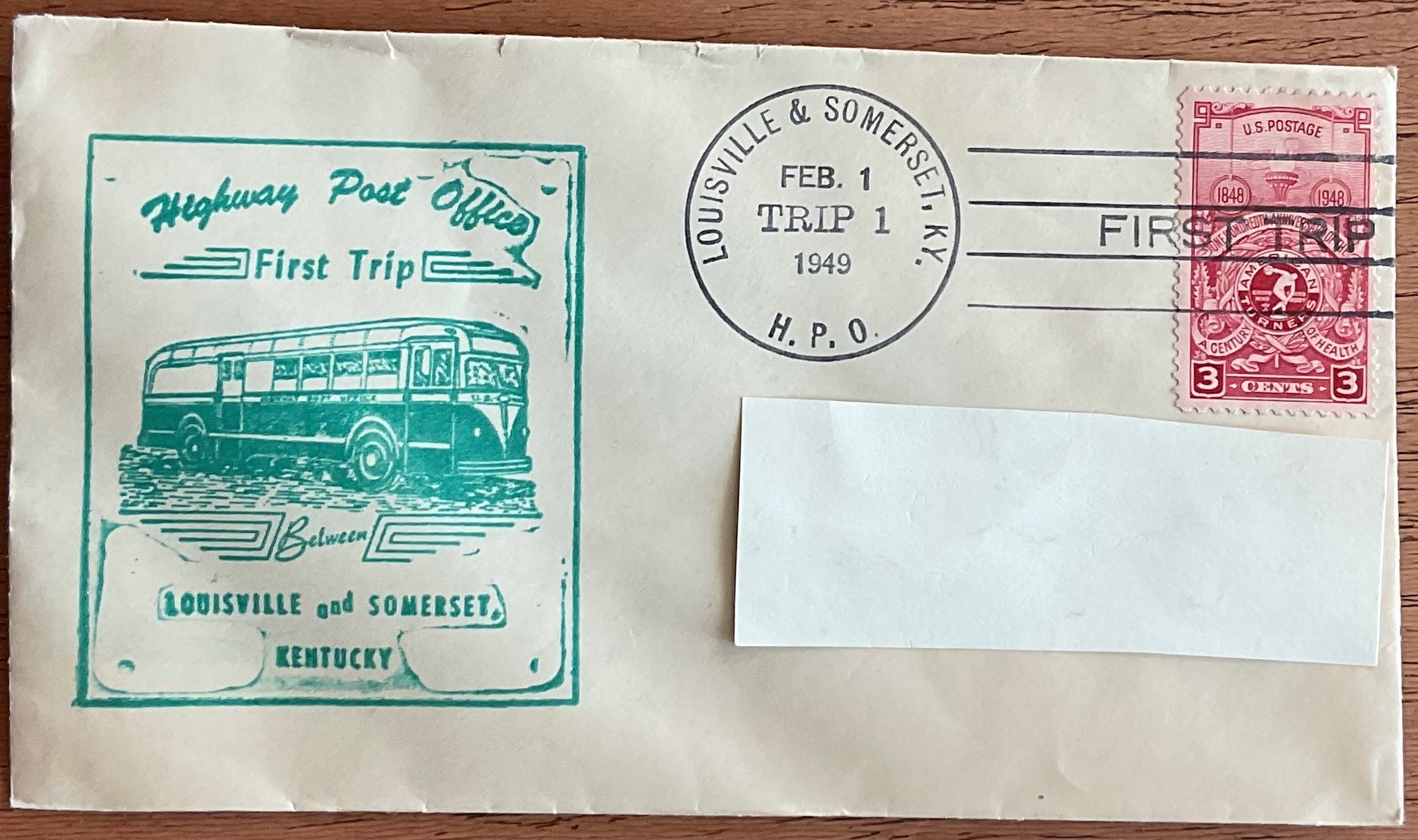 US #979 HPO Highway Post Office Cover KY 2/1/1949 Trip 1 L19 | United ...