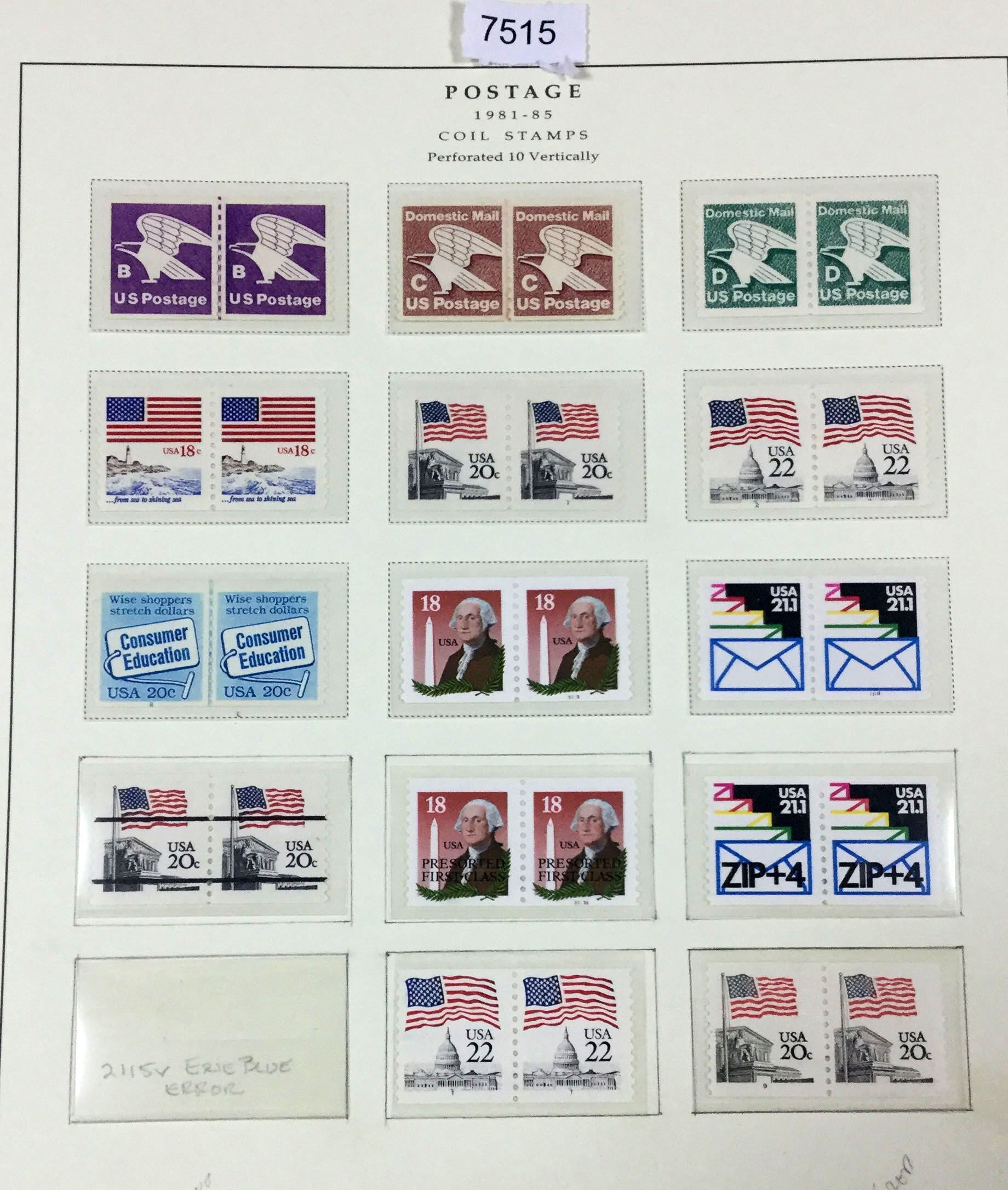 US Stamps 1981-1985 Mint OG NH Pairs Collection LOT #7515 | United ...