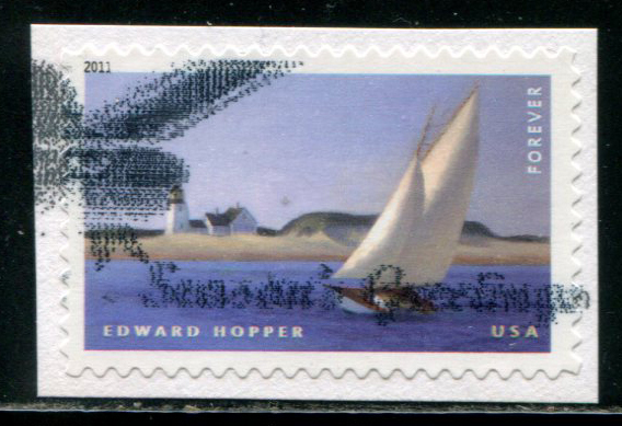 4558 US (44c) Edward Hopper SA, used on paper | United States, General ...