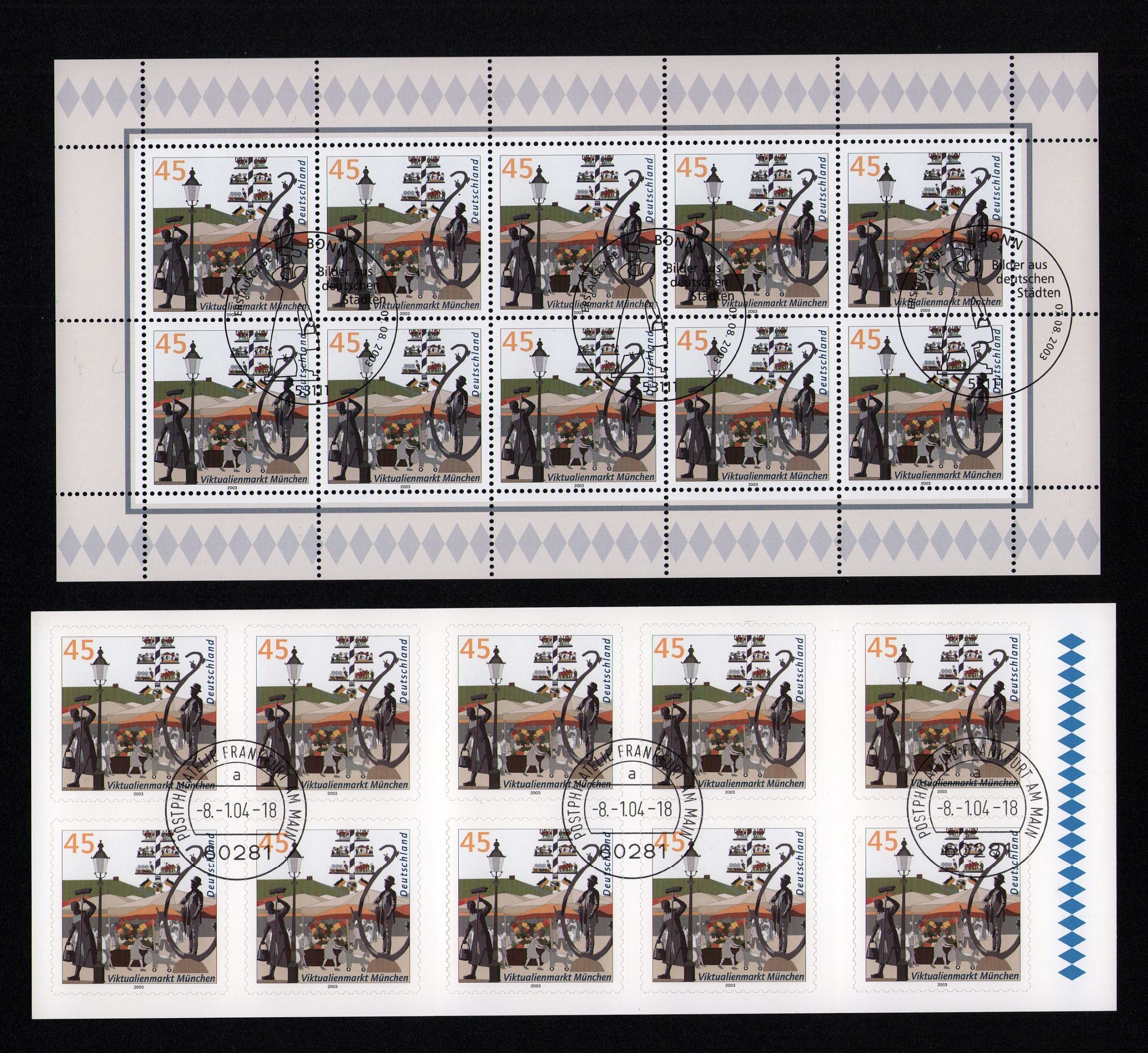 Germany 2260, 2261Aa sheet and self-adhesive stamp booklet Market ...