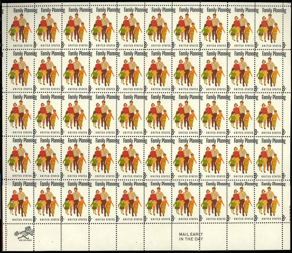 1455, 8c - Rare Black Color Shift Error Sheet of 50 Stamps - Stuart ...