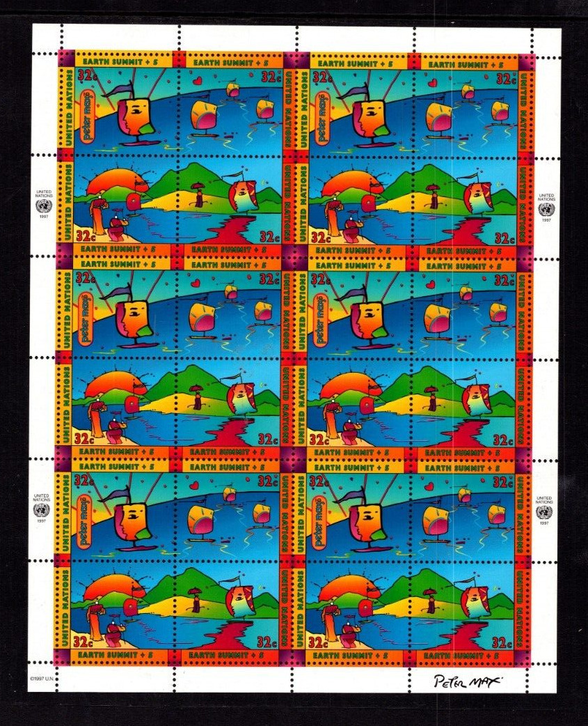 KAPPYS UN, 1997, EARTH SUMMIT 5 In sheets for NY, Geneva & Vienna CV ...