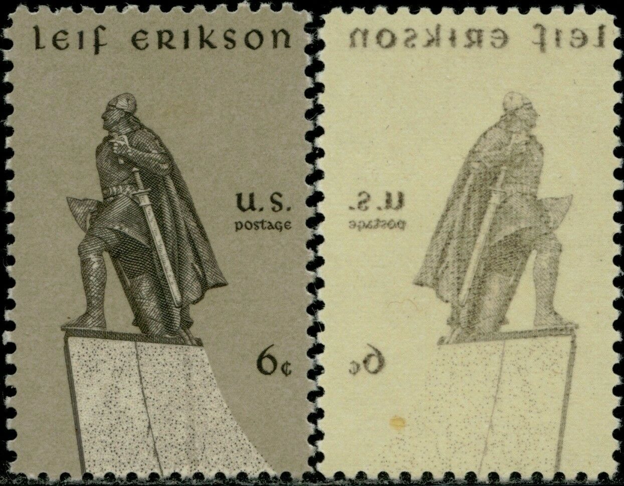 #1359 VAR. "Leif Erikson" Full Reverse Offset Printing Major Error ...