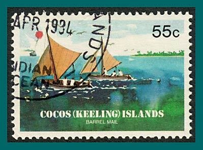 Cocos 1984 Barrel Mail, 55c used #112,SG112 | Australia & Oceania ...