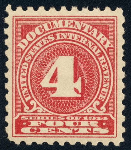 US R199 4¢ 1914 Documentary USIR Single Line Watermark VF Unused OG ...