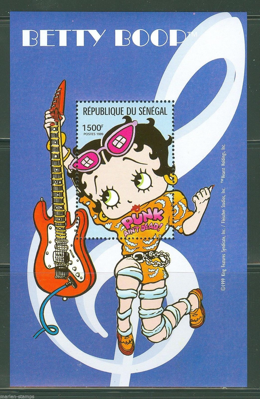 Senegal Betty Boop SET of Four Souvenir Sheets Sc#1421/24 Mint NH as ...
