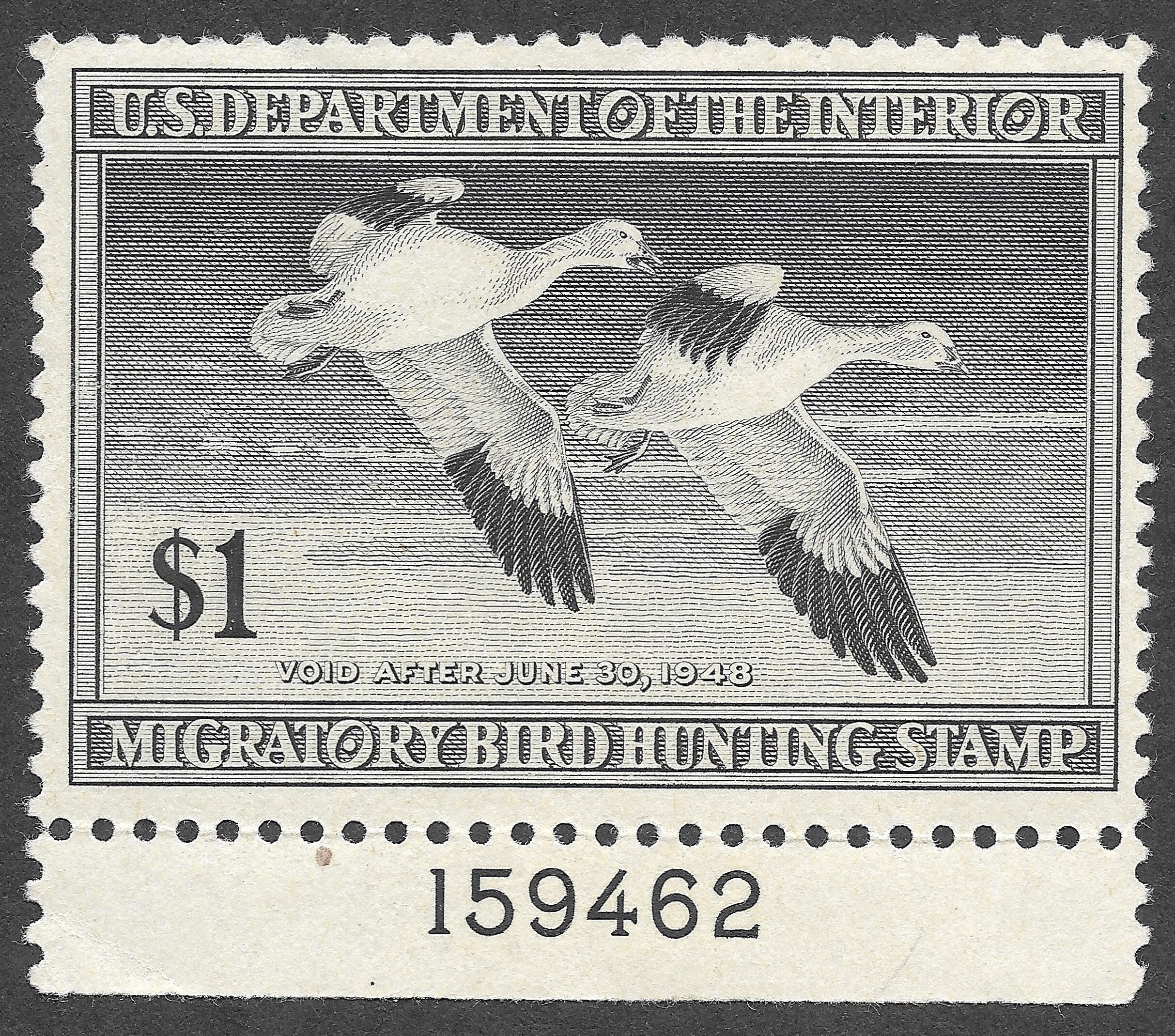 MNH 1947 Scott #RW14** Federal Duck Plate Numbered Stamp | United ...