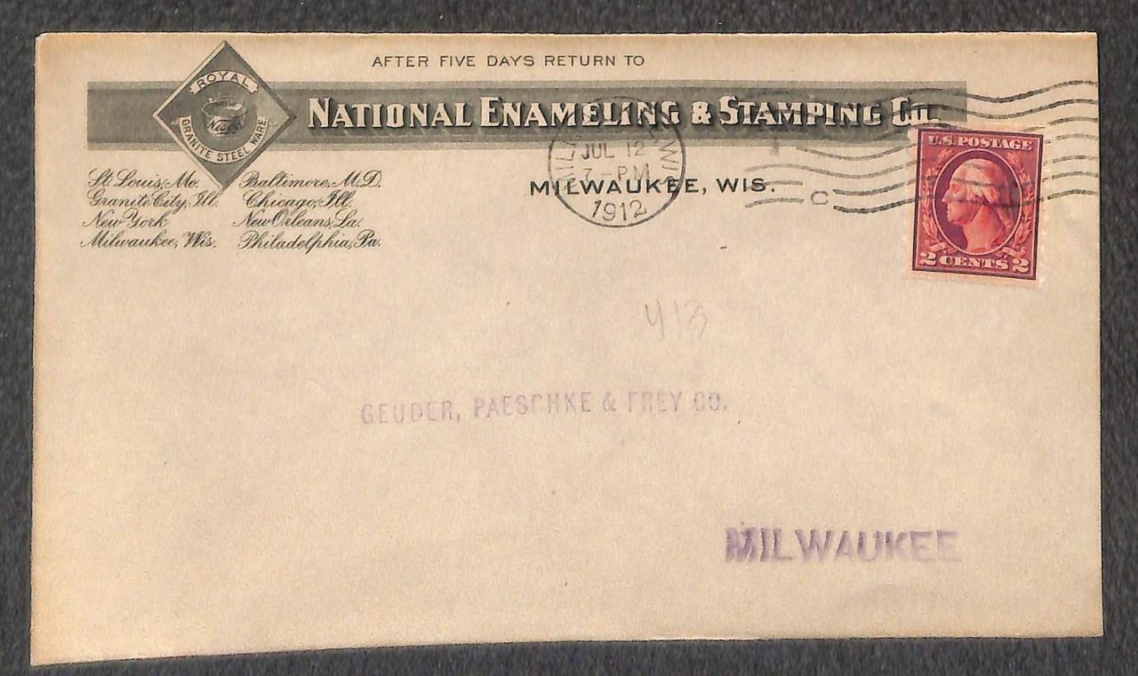USA 413 Coil Stamp Enameling & Stamping Milwaukee Wisconsin Advertising ...