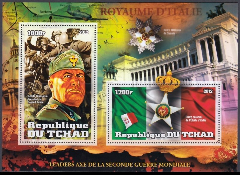 Tchad Chad 2012 World WAR II Mussolini Italy Guerre Mondiale [#1250 ...