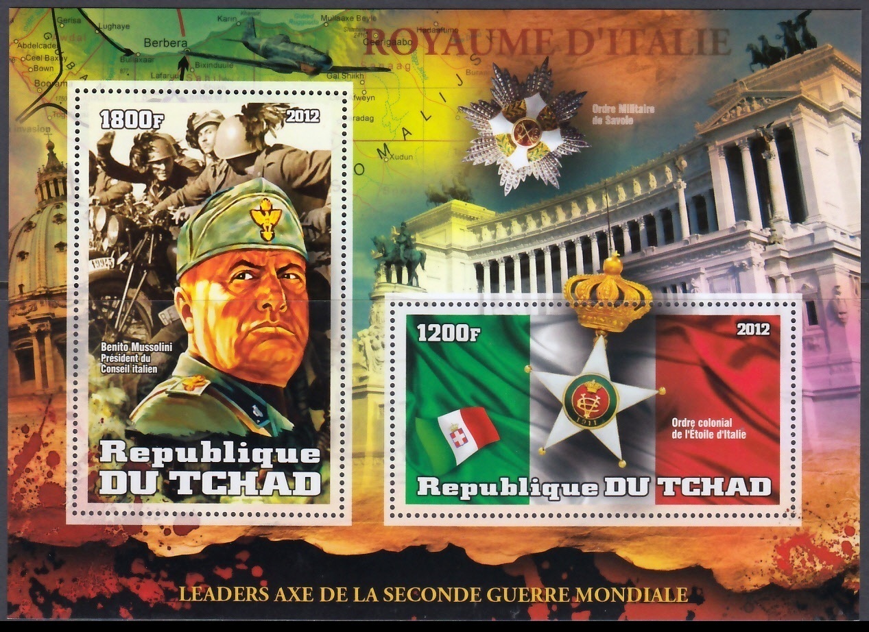 Tchad Chad 2012 World WAR II Mussolini Italy Guerre Mondiale [#1250 ...