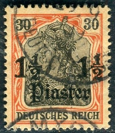 1905-13 German Offices Abroad in Turkish Empire Michel# 40 1 1/2 ...