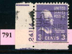 PKStamps - USA - 807 - Used - Plate Number Single #21-791 | United ...