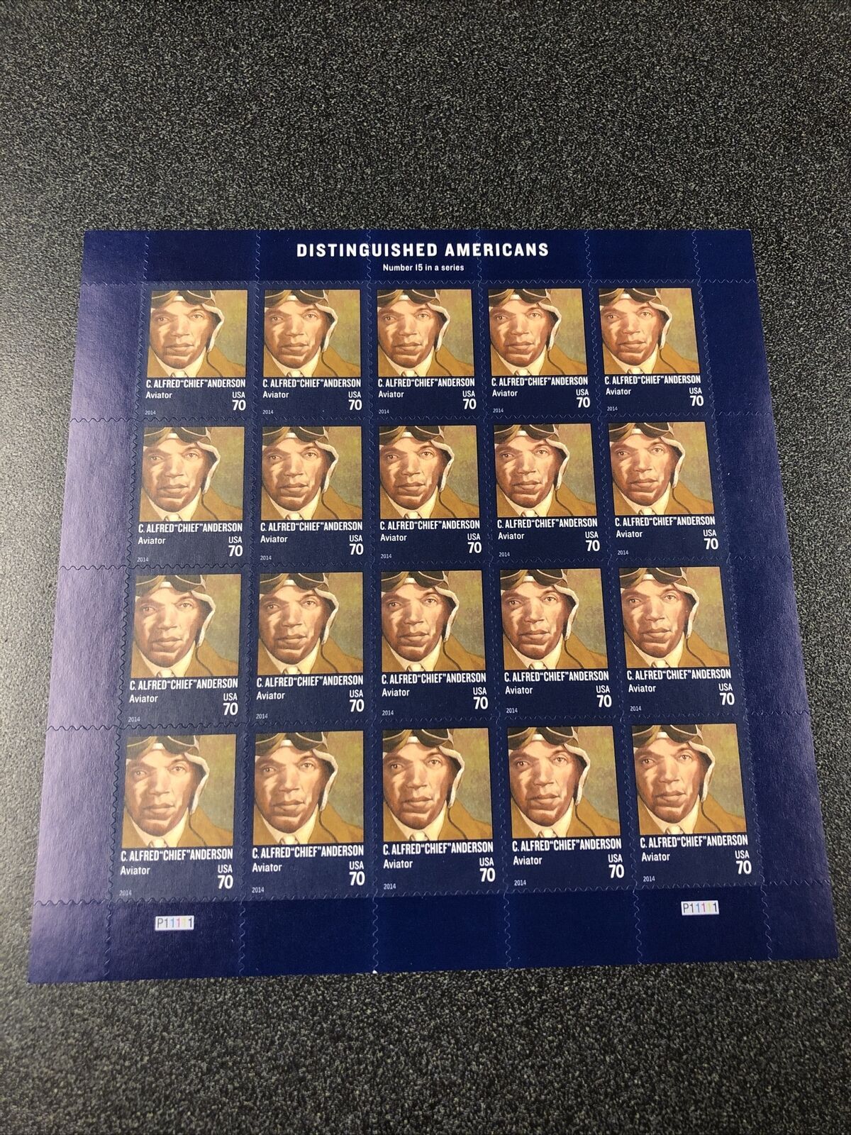 US 4879 Distinguished Americans C. Alfred "Chief" Anderson sheet of 20 ...