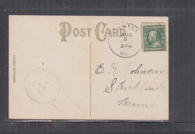CANTON, MAINE, 1911 ppc., 1c. to Strickland, Maine. | United States ...
