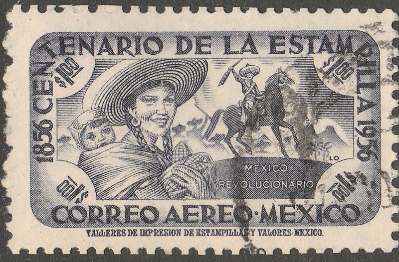 MEXICO C232, $1P Centenary of 1st postage stamps Used VF. (1092 ...