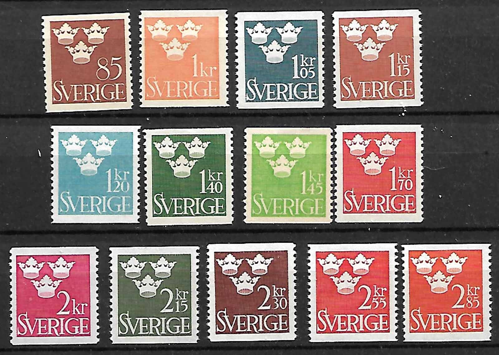 Sweden Stamps, 1950s-1960, Three Crowns, MNH | Europe - Sweden, General ...