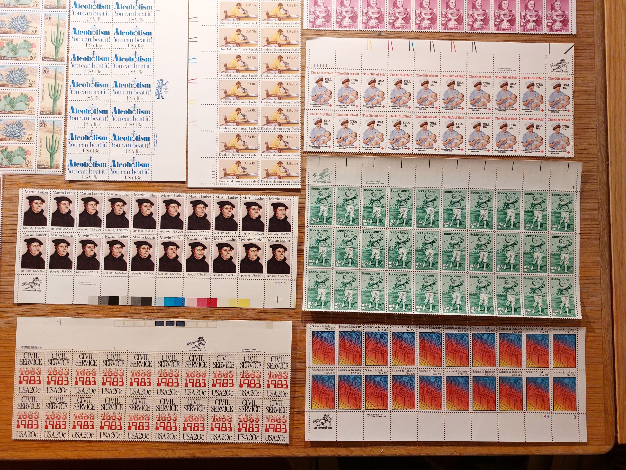 USA 1970-1990. Postage: stamps, sheets, booklets, valid Face value 100 ...