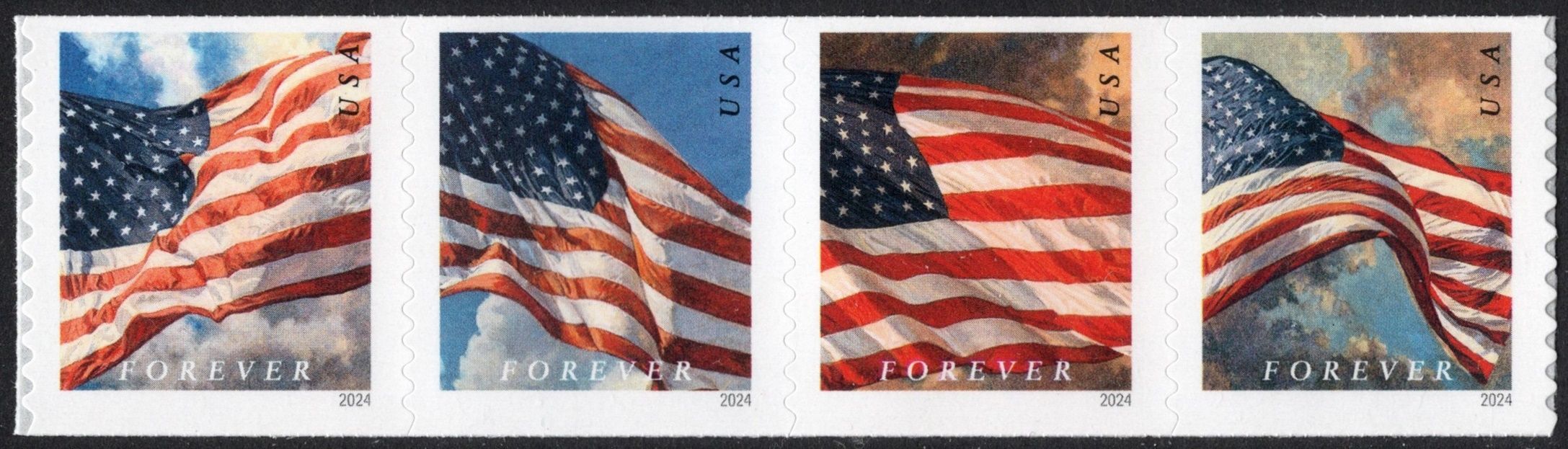 NEW ISSUE (Forever) Flags: BCA Coil Strip of Four (2024) SA | United ...