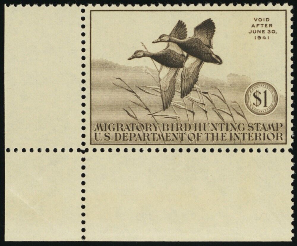RW7, Mint VF NH $1 Duck Stamp Corner Margin Copy - Stuart Katz | United ...