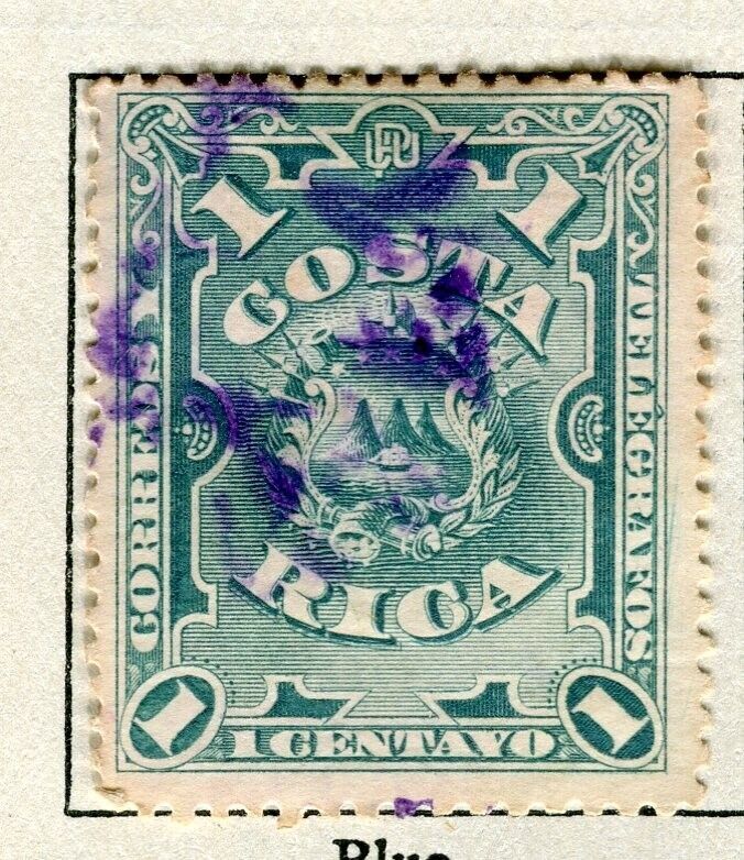 COSTA RICA; 1892 classic early Portrait issue fine used 1c. value ...