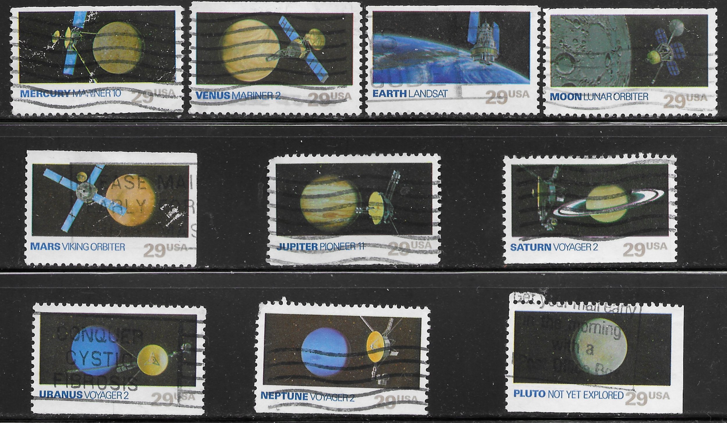 US #2568-2577 used complete set. Planets - Space Exploration. Nice ...