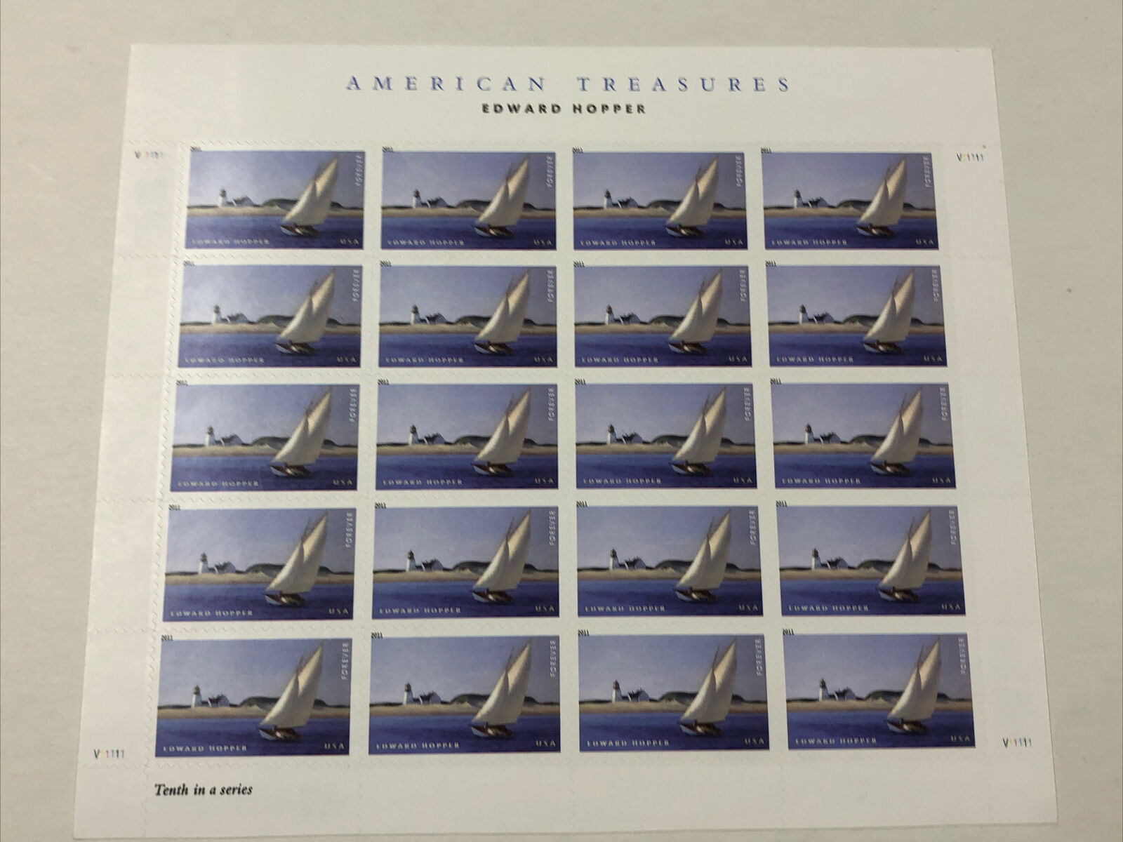 US 4558 Edward Hopper, American Treasures, Forever Sheet of 20 Mint NH ...