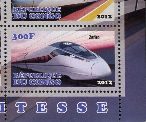 Train Transportation Zefiro Velaro Amtrak Envision Souvenir Sheet of 6 ...