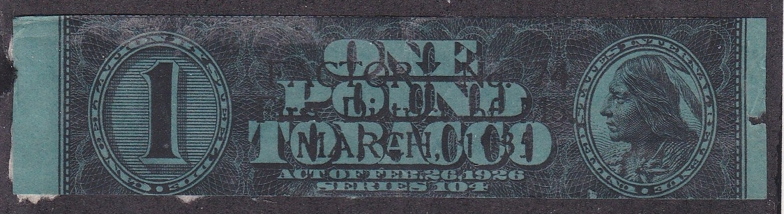 1 pound Tobacco Label, Used | United States, General Issue Stamp / HipStamp