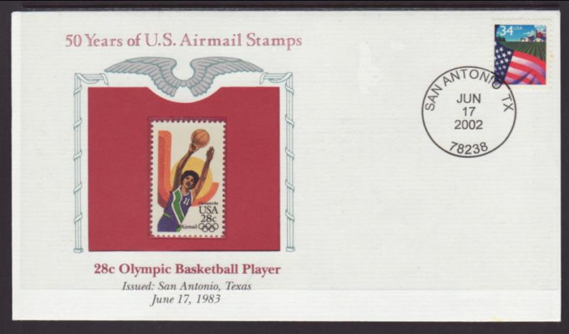 US Olympic Basketball 50 Years US Airmail Stamps Cover BIN / HipStamp