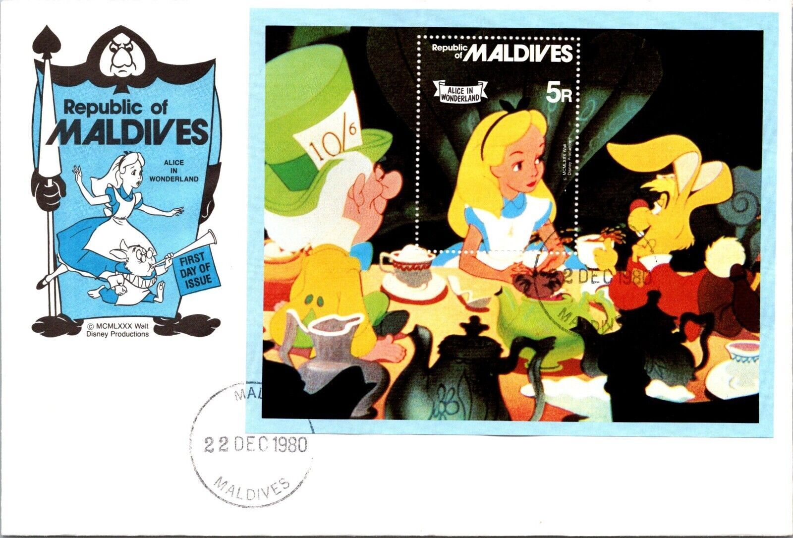 Maldives FDC 1980 - Alice in Wonderland, Walt Disney - Single - F65073 ...