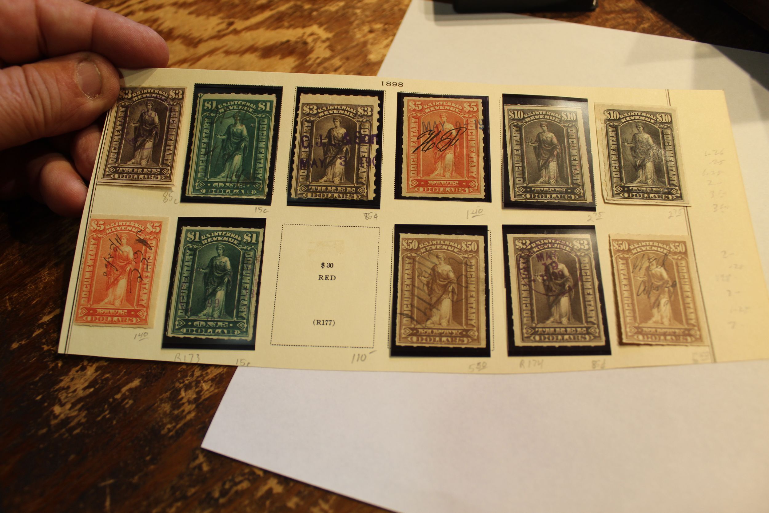 US R173 // 178. Mixed Group of 11 Stamps. ALL Used Some CUT | United ...
