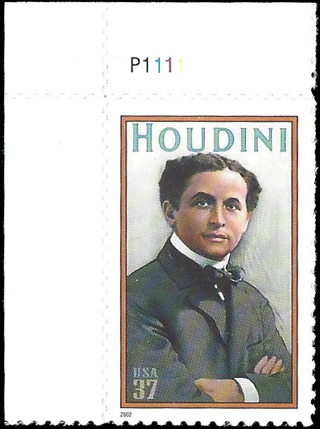 #3651 37c Harry Houdini P# 2002 Mint NH / HipStamp