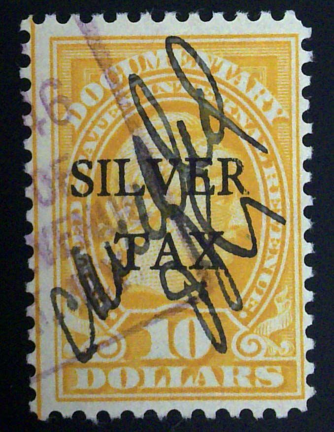 US Scott #RG18 - $10 Orange - Silver Tax Stamps - Used - 1934 | United ...