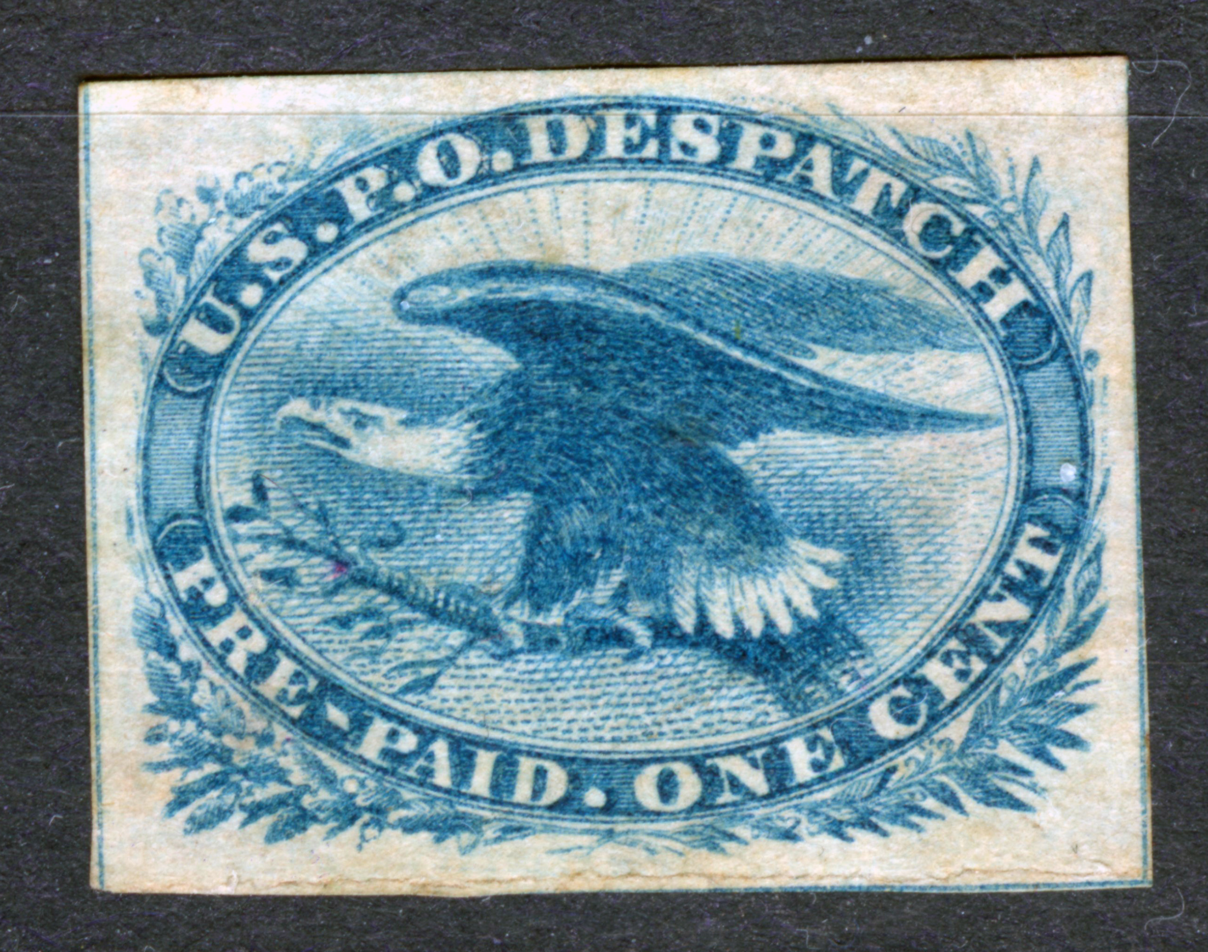 USA - STAMP, 1851, 1c Blue, Eagle U.S.P.O Despatch, imperforate, SCOTT ...