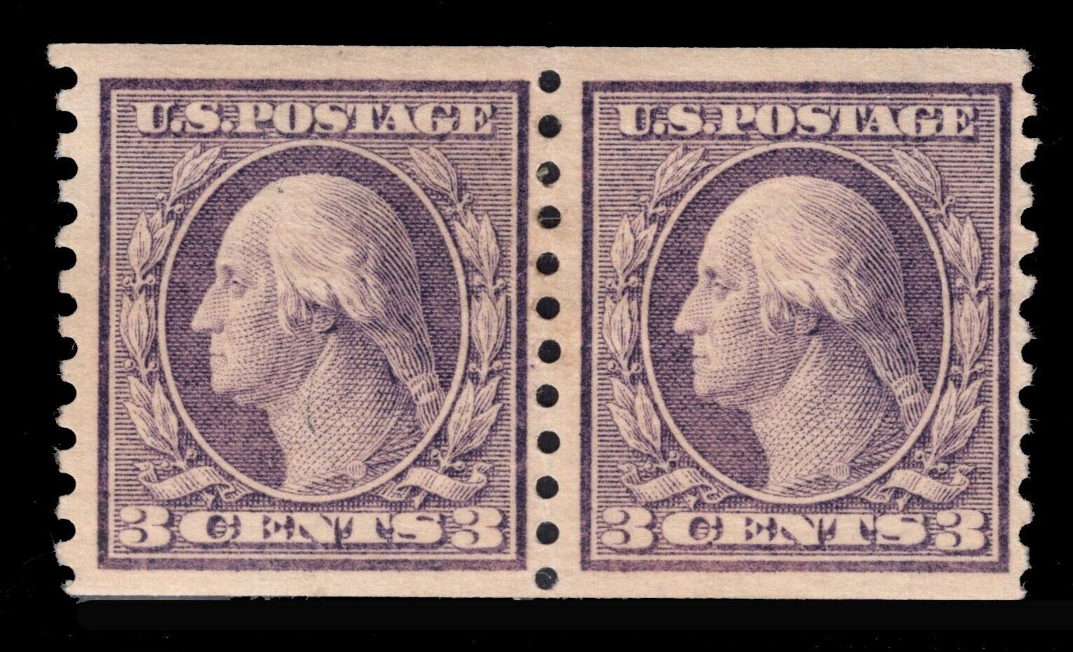 US Stamps #456 Coil Pair Wmked Mint OG LH LOT #86460** | United States ...