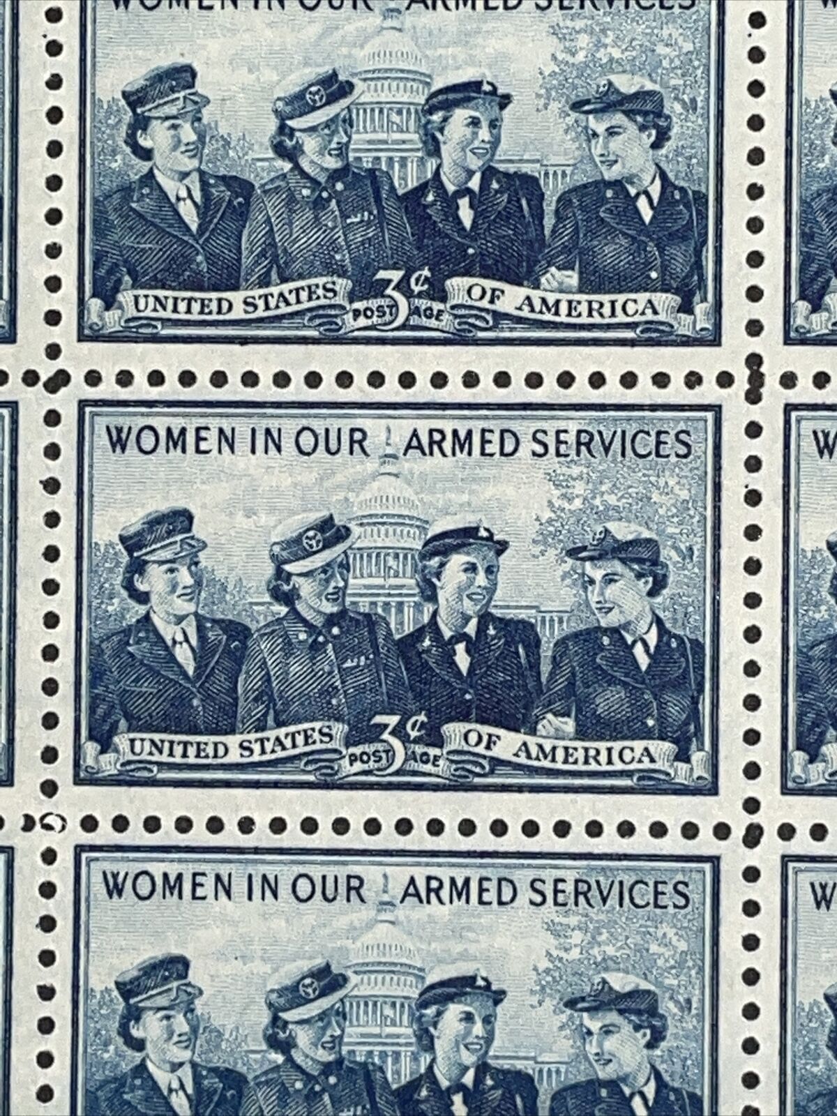 1952 sheet of stamps, Women in Armed Forces, Sc# 1013 | United States ...