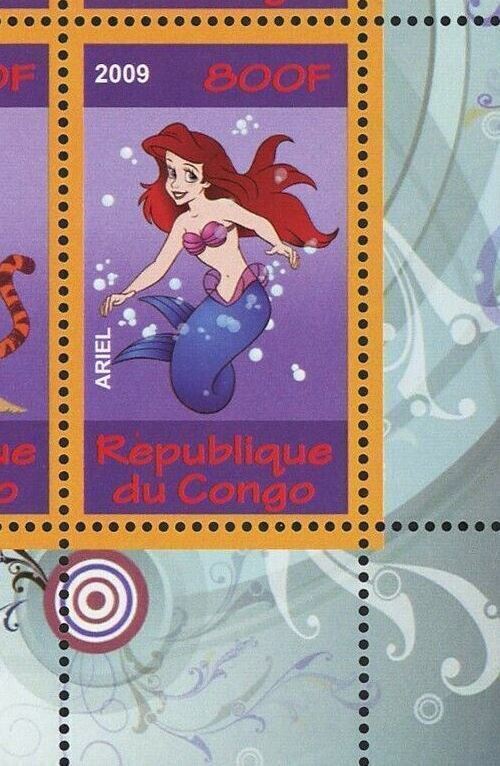 Walt Disney Stamp Magic World Ariel Tiger Pooh Jasmine Souvenir Sheet ...
