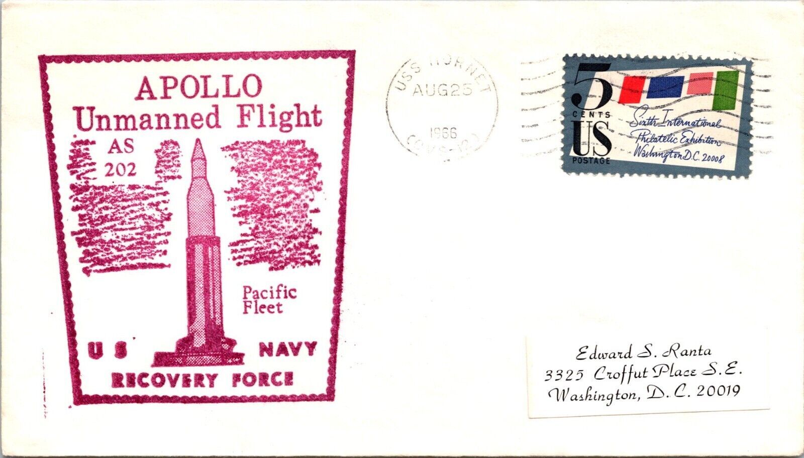 USS Hornet 1966 - Apollo AS 202 - F64701 | United States, Stamp / HipStamp