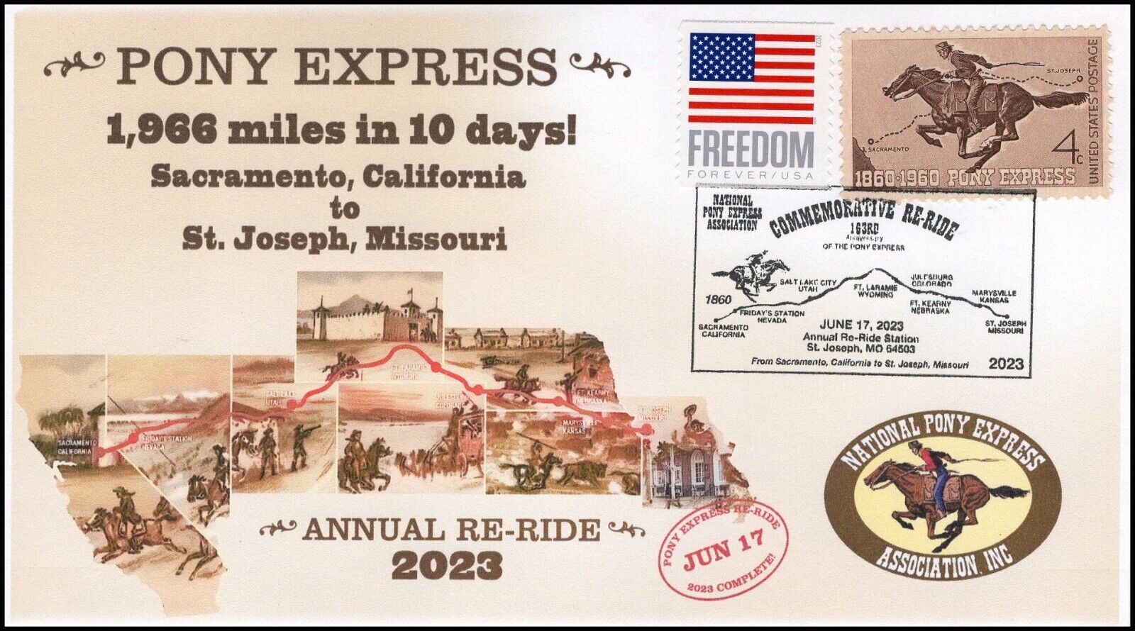 23-143, 2023, Pony Express Annual Re-Ride, Event Cover, Pictorial ...