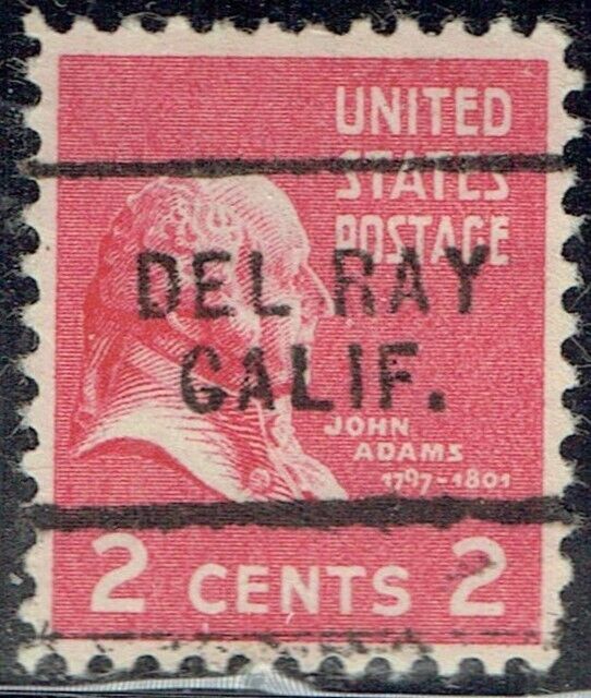 1938 2c Prexie w/precancel ERROR f/DEL REY CA (806-703) Reads: "DEL RAY ...