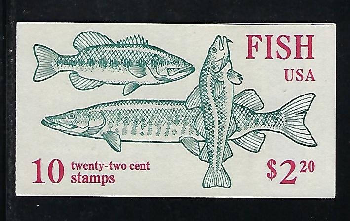 BK154 Catalog # Complete Booklet $2.20 face value 10 22ct Fish stamps P ...