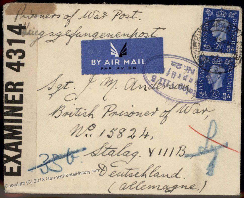 Great Britain 1941 Scotland Germany WWII POW Stalag XVIII Camp Cover ...