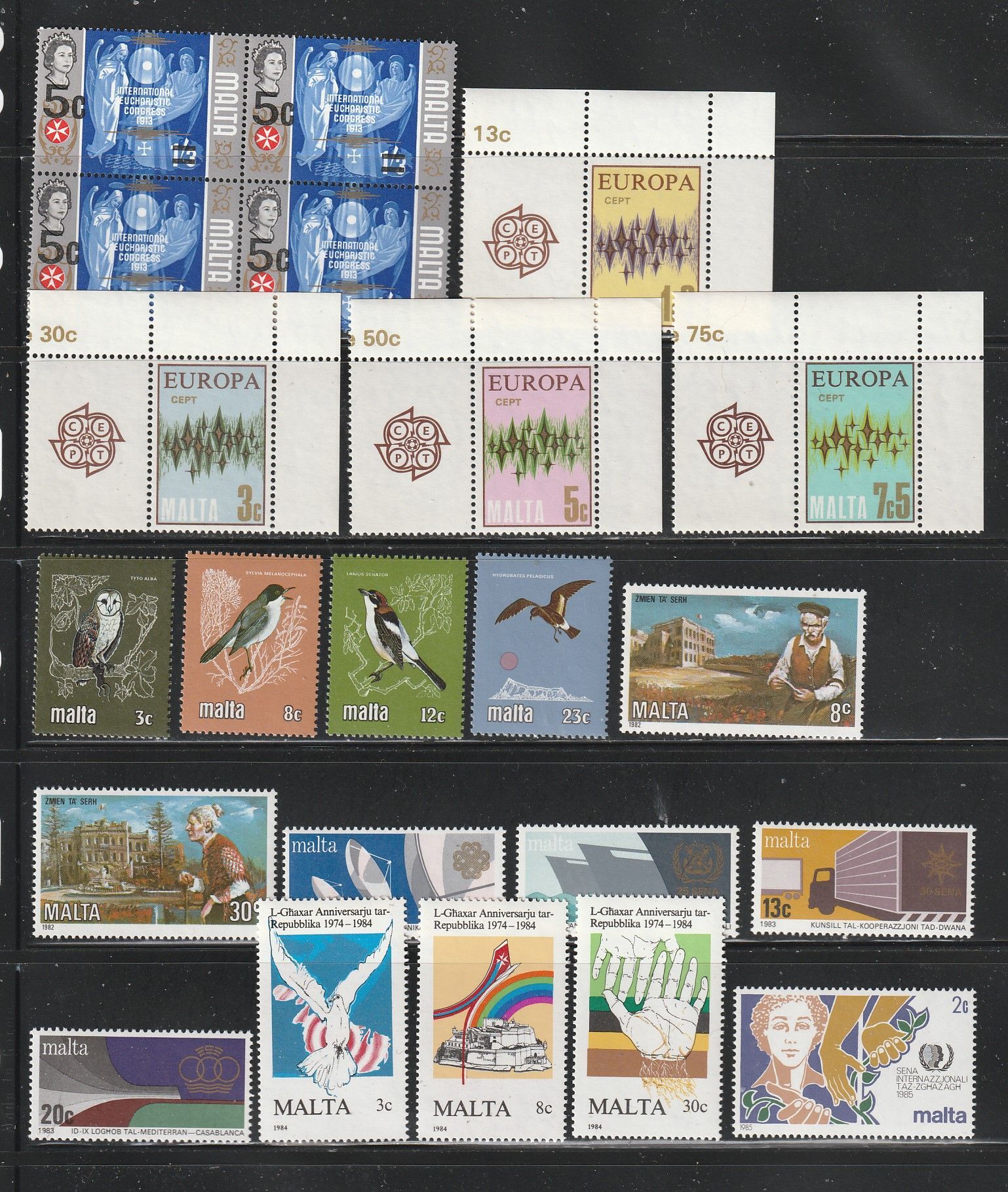 Malta Collection B - 2 Scans - All the stamps are in the scans ...