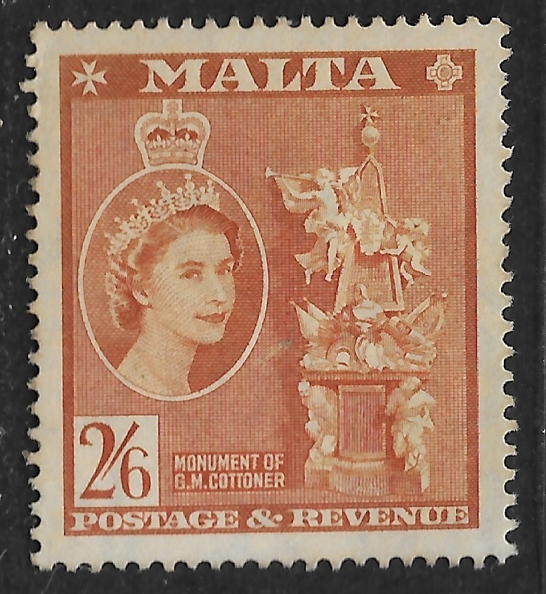 Malta #259 2sh6p Queen Elizabeth II ande Monument of Christ the King ...